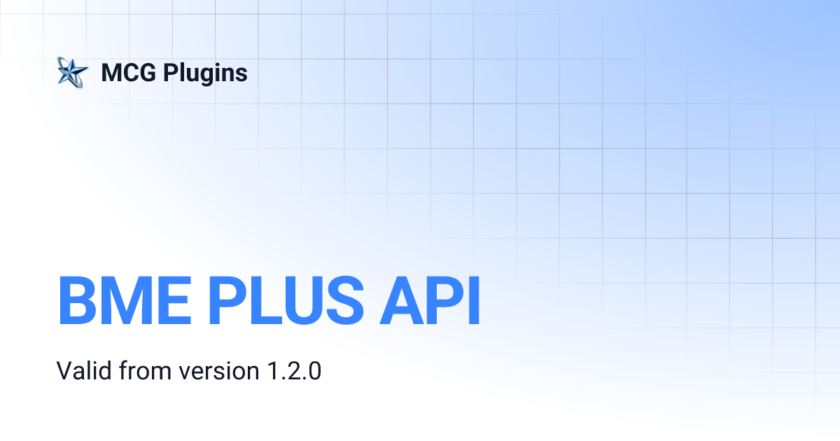 BME PLUS API | MCG Plugins