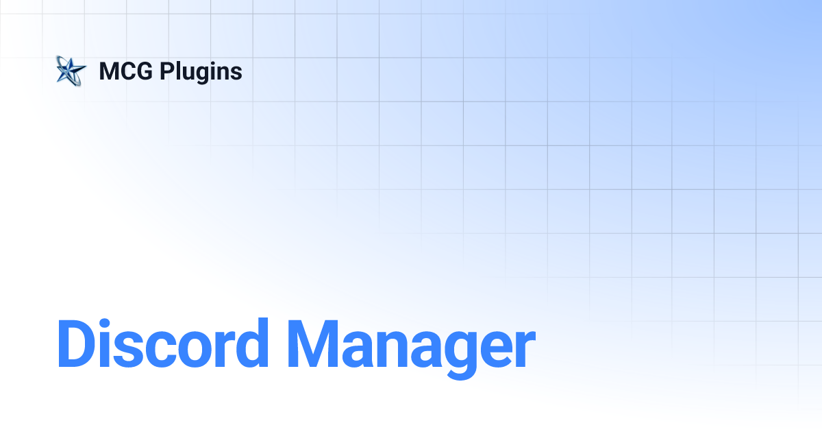 Discord Manager | MCG Plugins